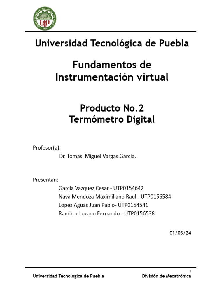 Termometro Digital Labview | PDF | Tecnologías de la información ...