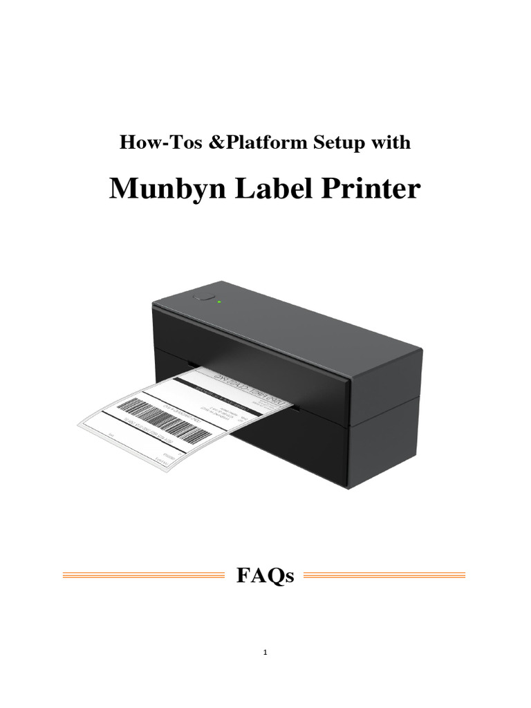 Munbyn FAQ | PDF | Printer (Computing) | Usb