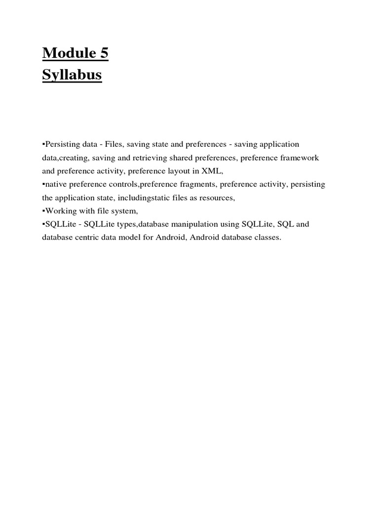 Andropiod Module 5 | PDF | Computer File | Databases