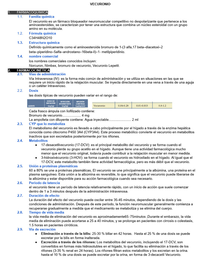 VECURONIO | PDF | Medicamentos con receta | Ciencias farmacéuticas
