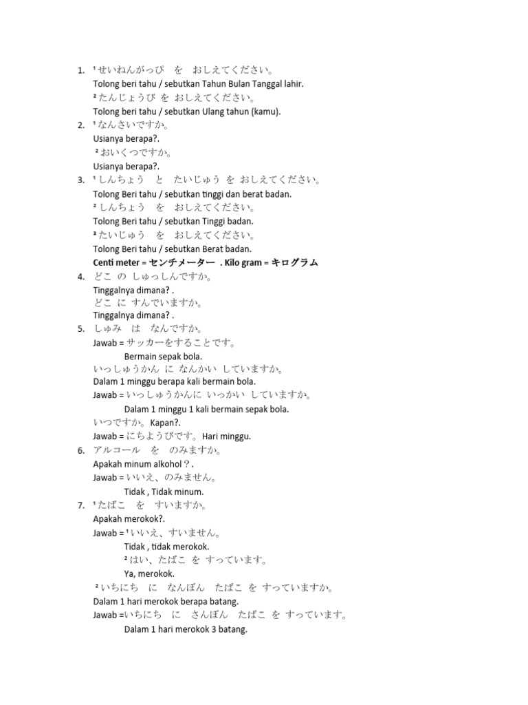 Materi Mensetsu | PDF