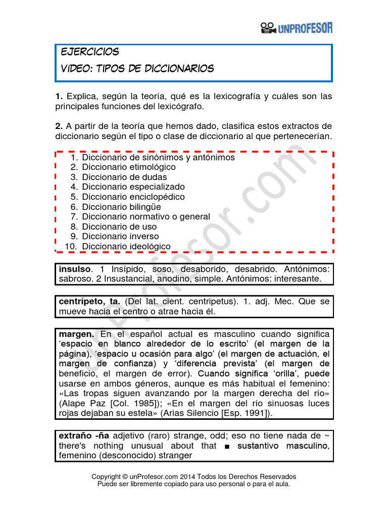 Ejercicio Tipos de Diccionarios 265 | PDF