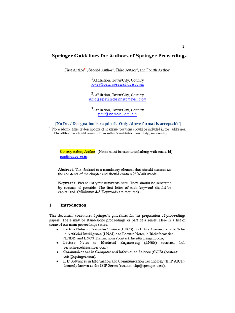 Springer Template ICMMCS 2025 | PDF | Citation | Digital Object Identifier