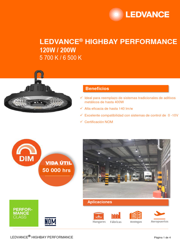 Ledvance® Highbay Performance | PDF | Ingenieria Eléctrica | Electricidad
