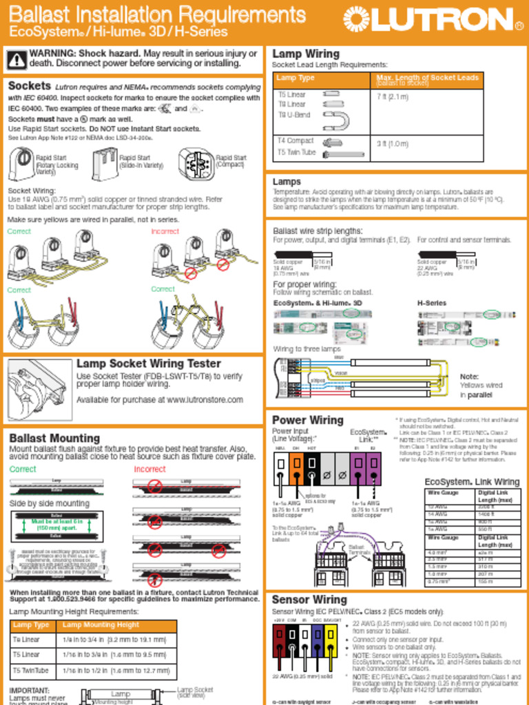 041170b Ecosystem - Hi-Lume 3d Instr Sheet | PDF | Electrical Connector ...