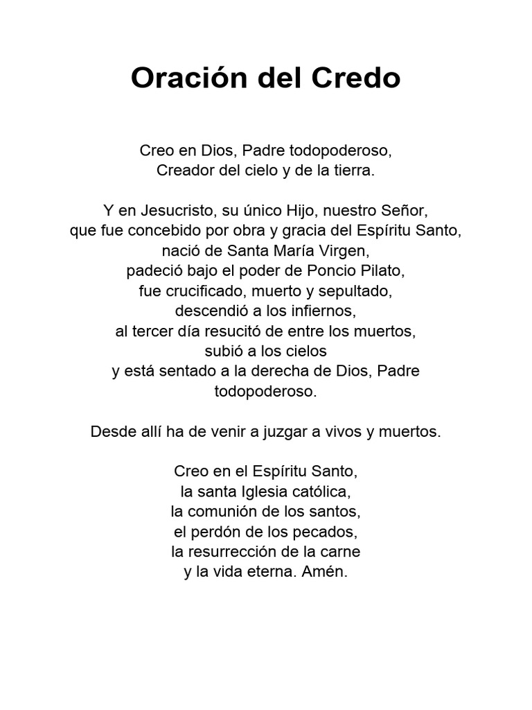 Oración del Credo Completa | PDF