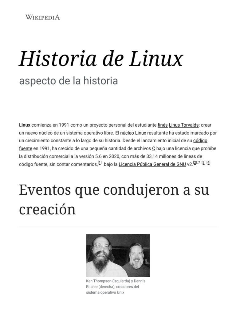 Historia de Linux - Wikipedia, La Enciclopedia Libre | Descargar gratis PDF | Distribución de ...