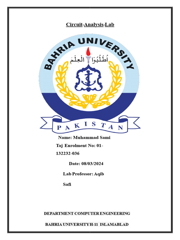 Circuit Lab 1 2 Pdf Voltage Series And Parallel Circuits