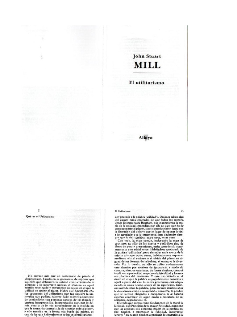 Que Es El Utilitarismo - John Stuart MIll | PDF