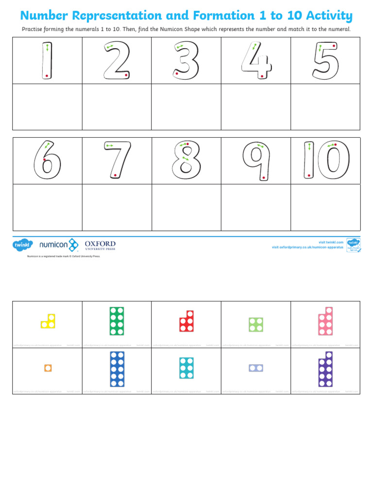 Actividad Numicon Hasta 10 Recortar y Pegar | PDF | Arte