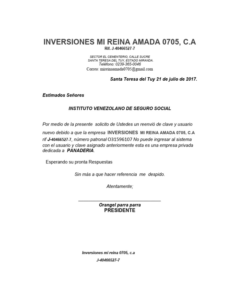 Carta Ince y Seguro Social | PDF | Documento de identidad | Venezuela