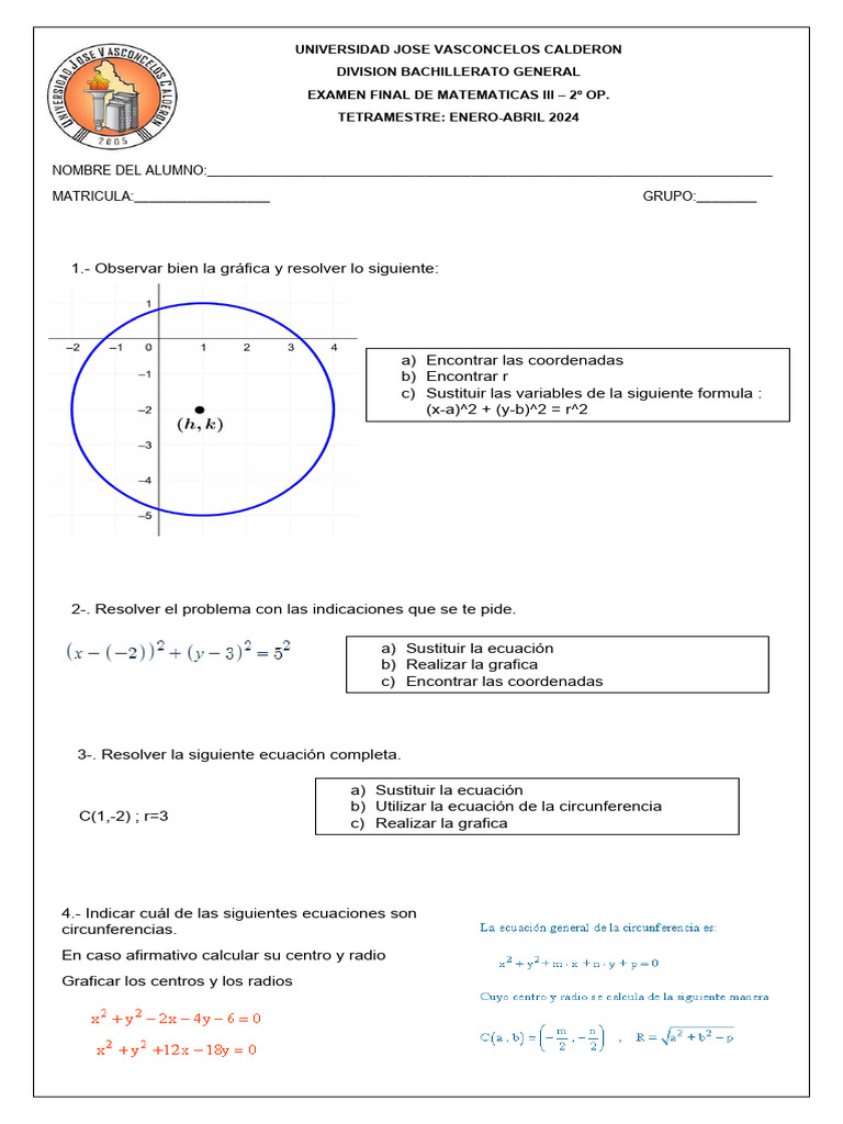 Examen Mate 3 - 2op | PDF