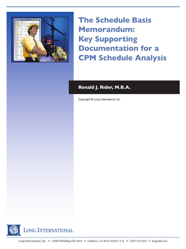 Long Intl Schedule Basis Memorandum | PDF | Project Management | Risk
