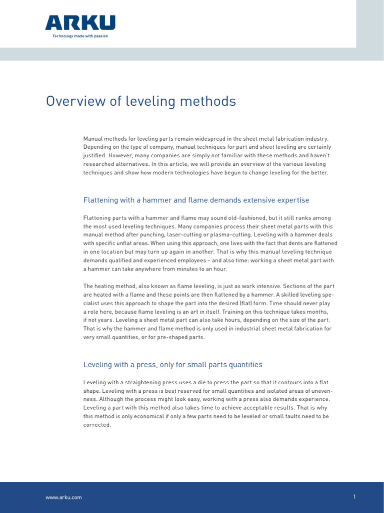 Arku Leveling Methods - EN | Download Free PDF | Sheet Metal | Metal ...