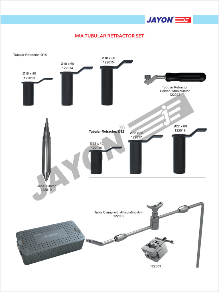 Mia Tubular Retractor Set | PDF