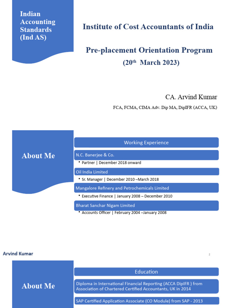 Institute of Cost Accountants of India Pre-Placement Orientation ...