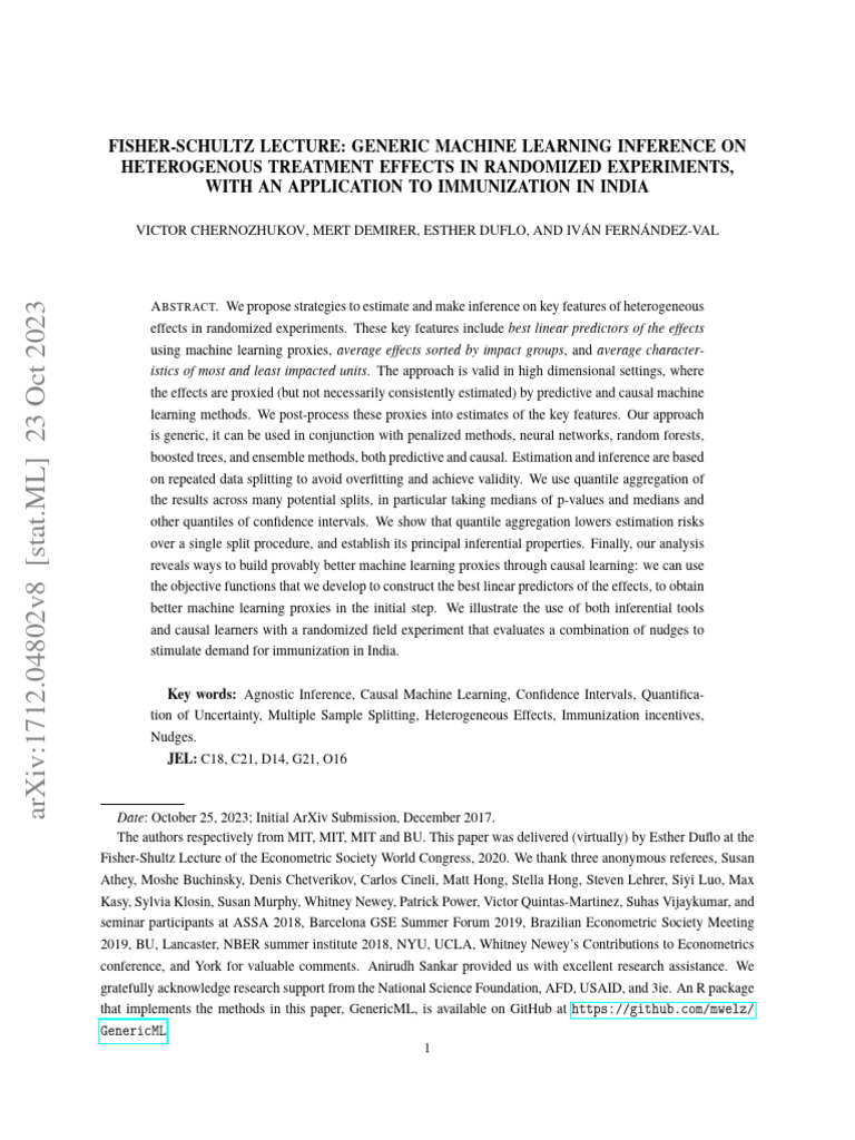 1712 04802 | PDF | Statistical Inference | Statistics