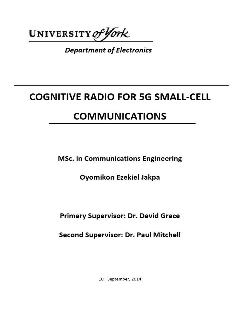 Cognitive Radio For 5G Small - Final Report Done | PDF | Cognitive ...