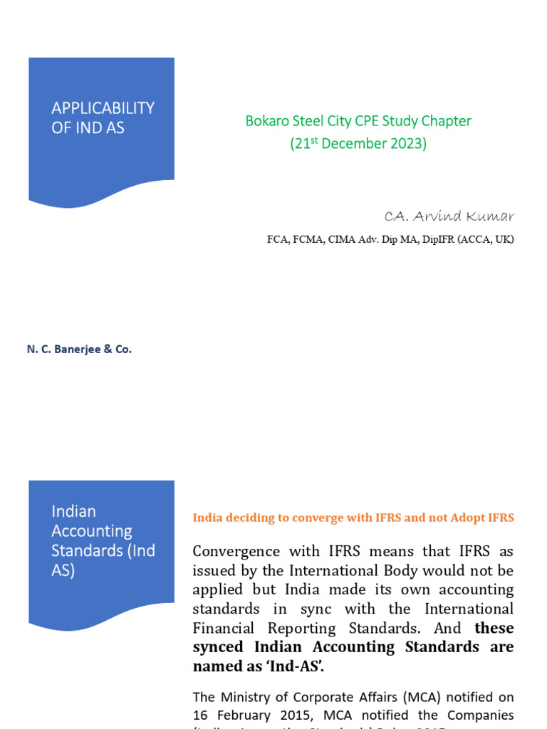 PPT on Applicability of Ind AS | PDF | Accounting | International ...