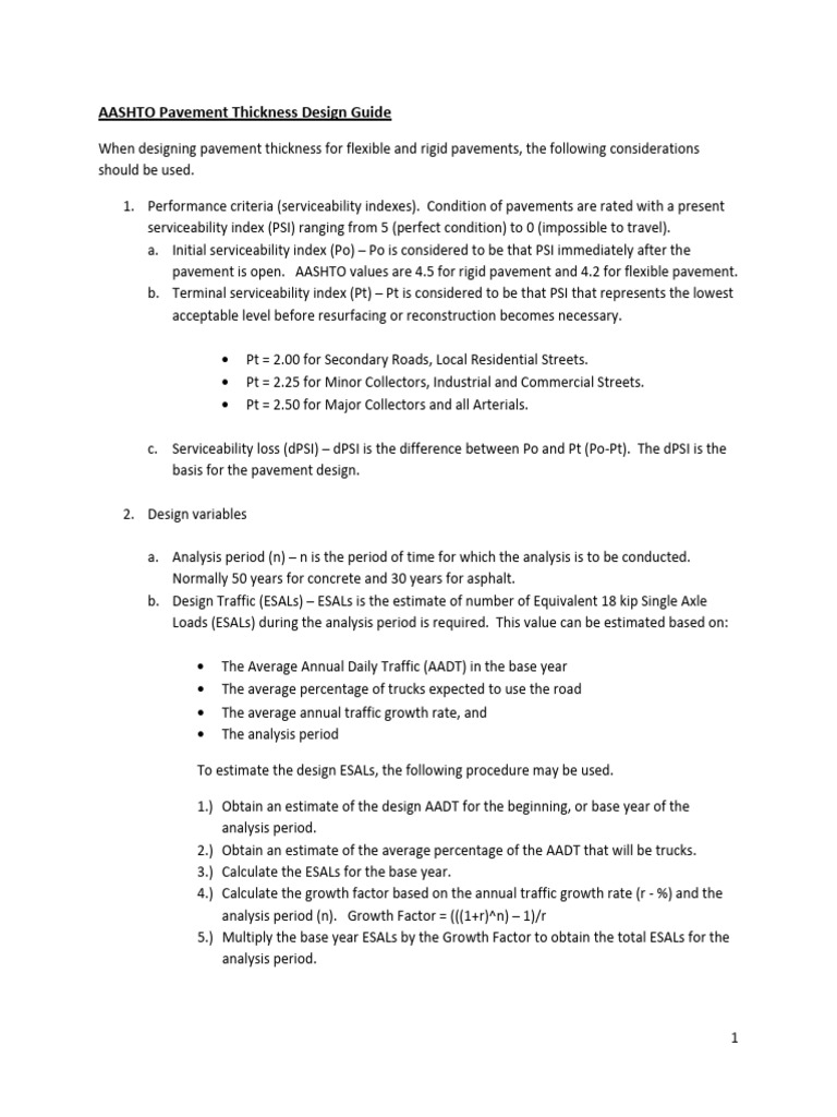 AASHTO_Pavement_Thickness_Design_Guide | PDF | Road Surface | Concrete