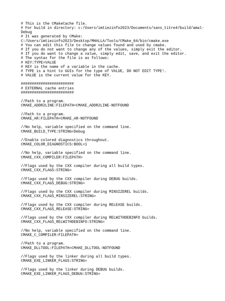 CMake Cache | PDF | Library (Computing) | Command Line Interface