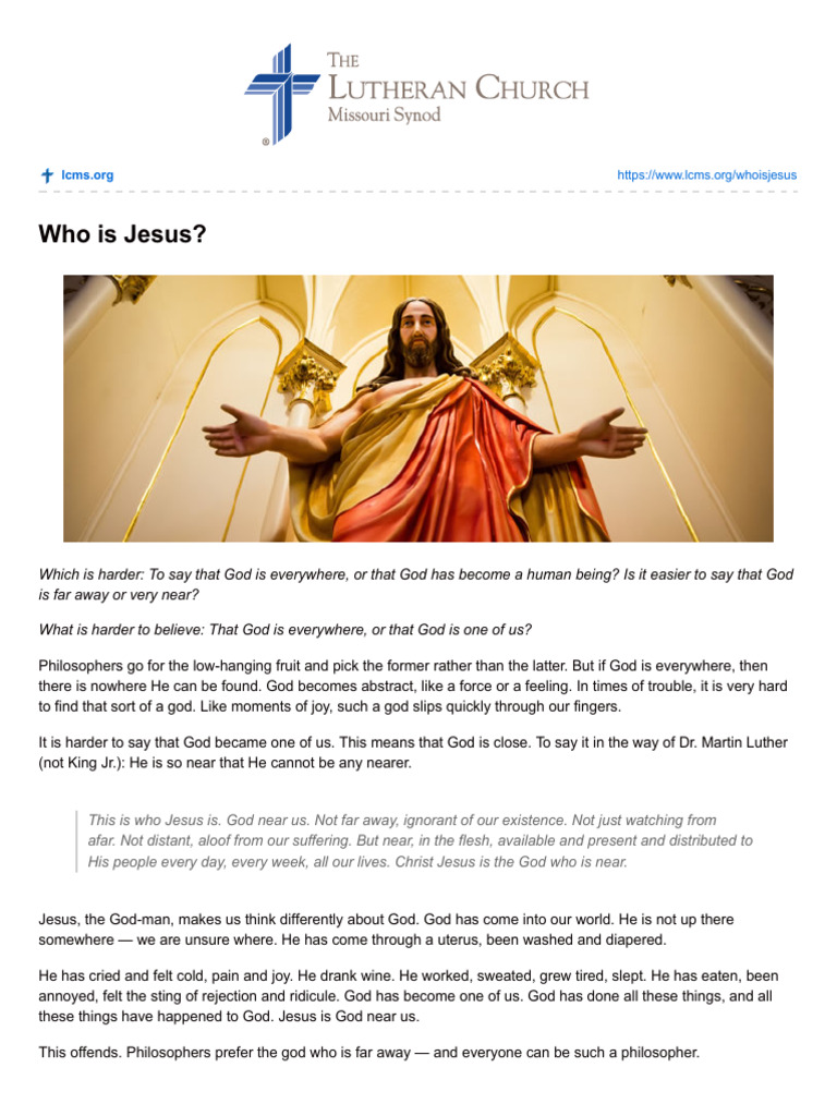 Who Is Jesus | PDF | Jesus | Martin Luther