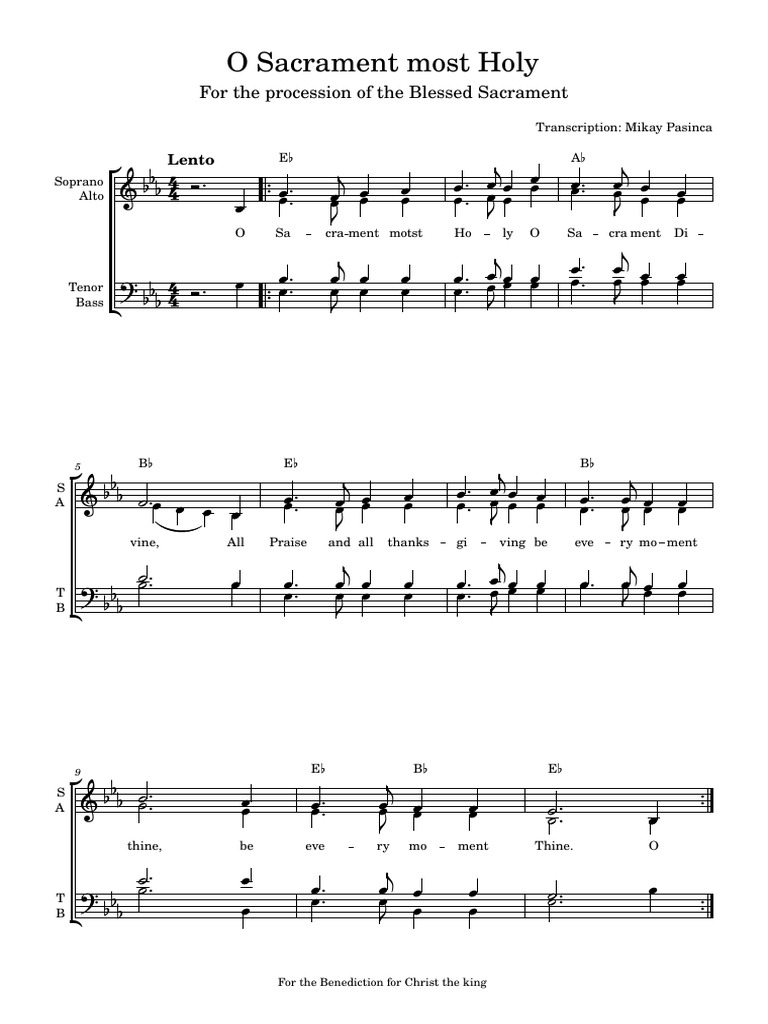 O Sacrament Most Holy 1 | PDF | Christian Worship And Liturgy | Worship