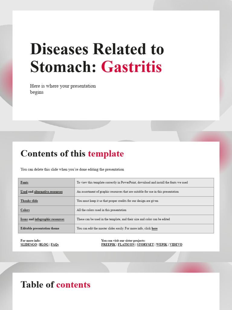 Diseases Related To Stomach - Gastritis by Slidesgo | PDF | Chronic ...