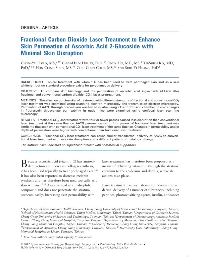 Fractional Carbon Dioxide Laser Treatment to Enhance | PDF | Confocal ...
