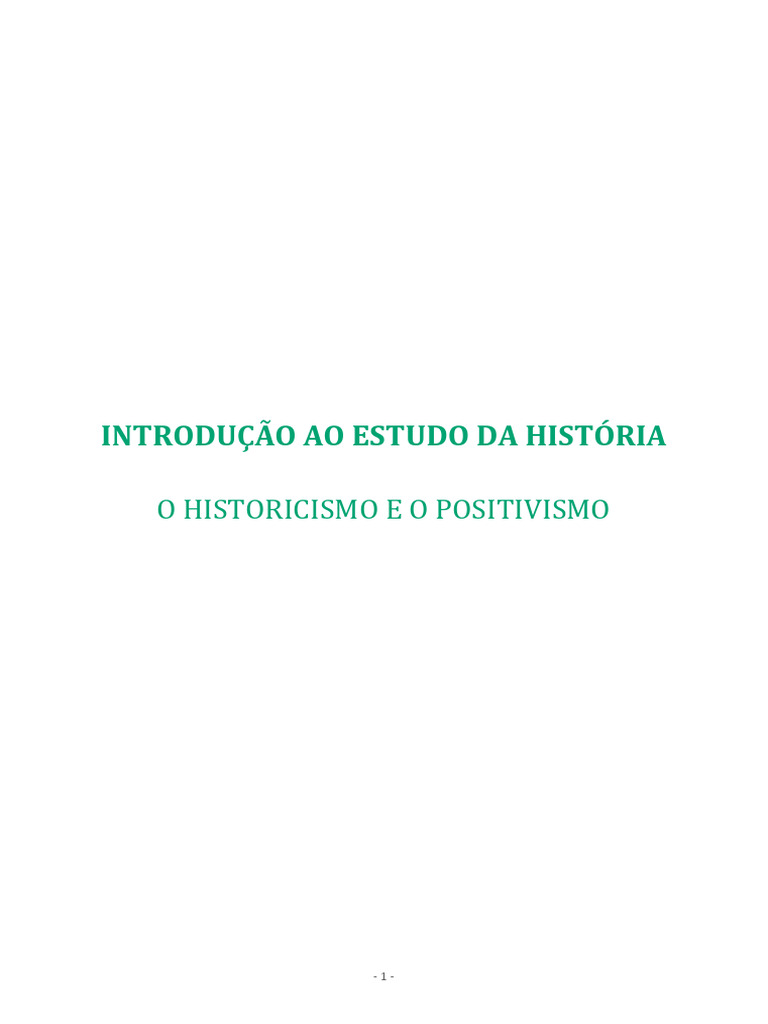 Historicismo e Positivismo na História | PDF | Science | Positivismo