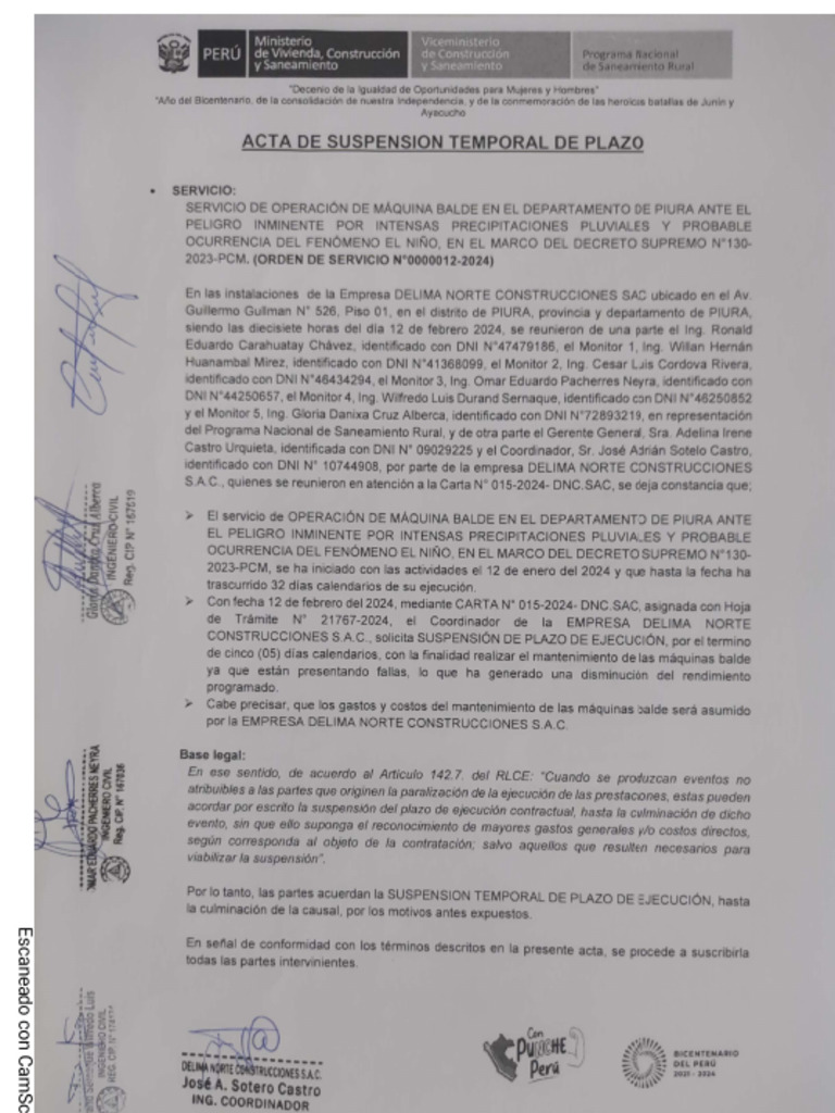 Acta de Suspension de Plazo | PDF