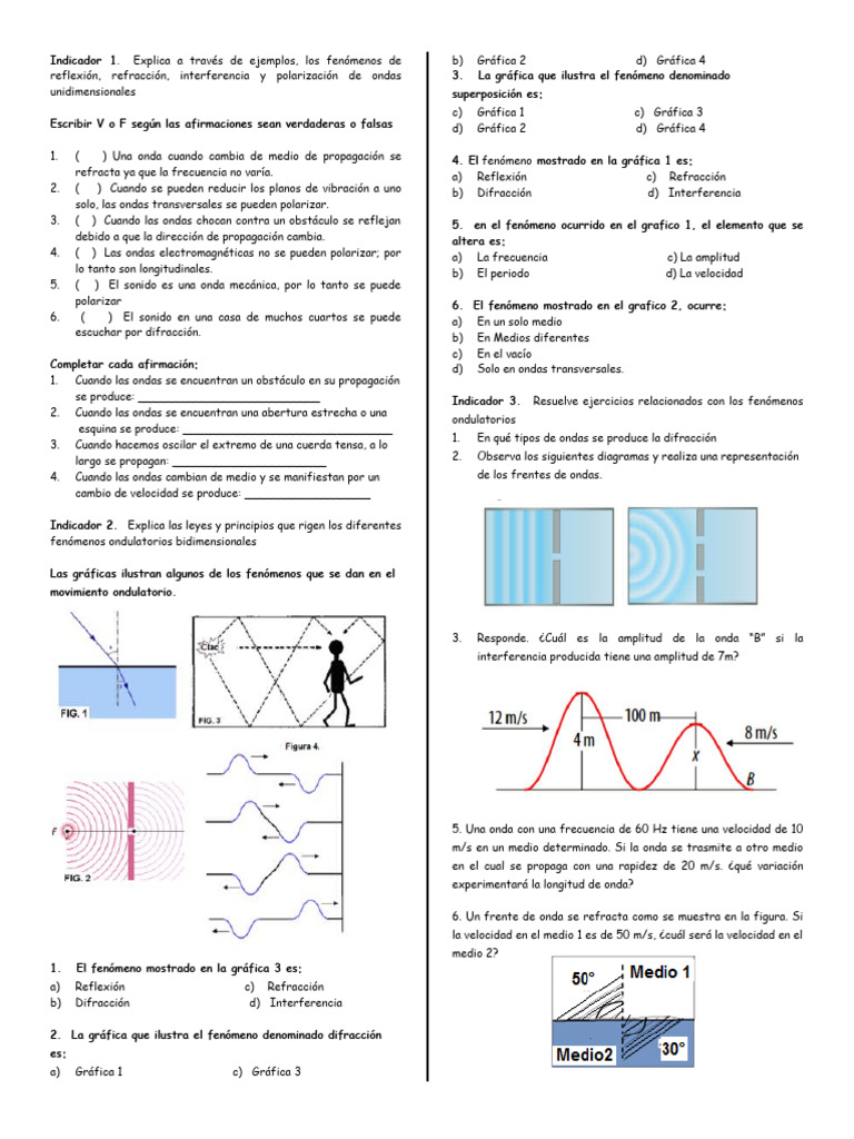 Fenómenos Ondulatorios: Ejemplos y Ejercicios | PDF | Olas | Refracción