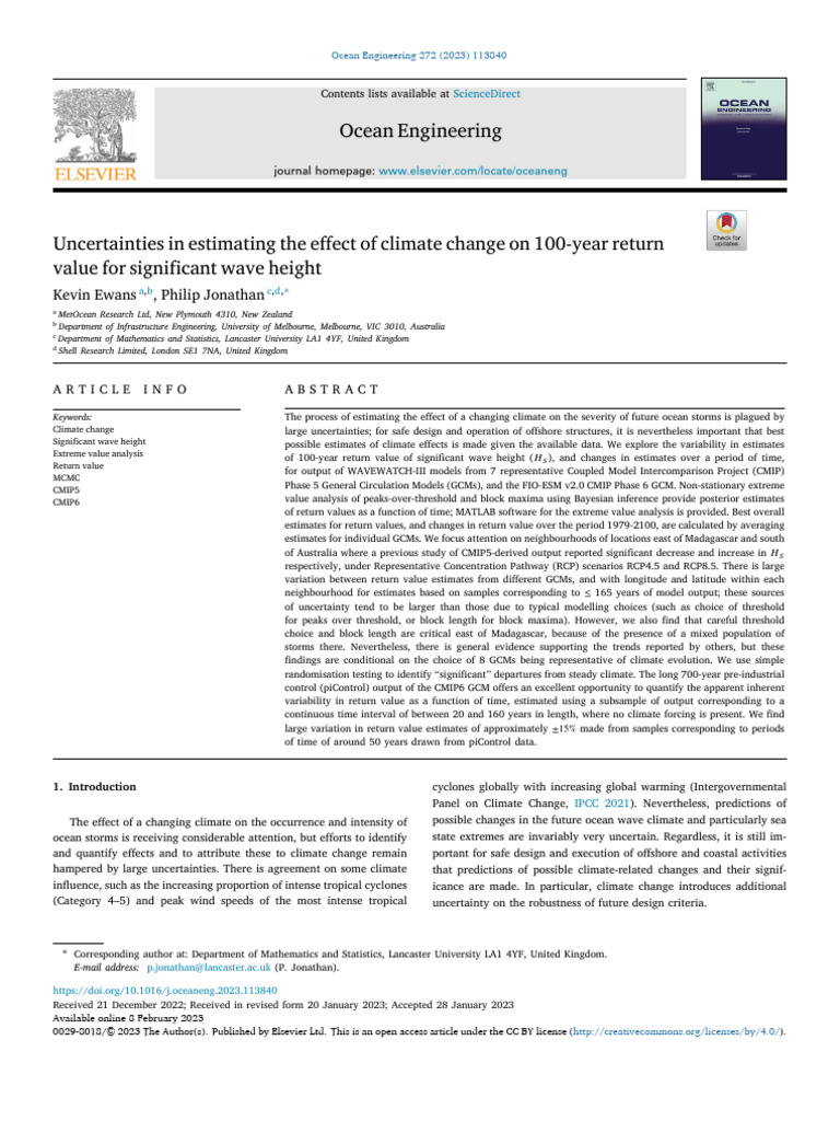 EWANS 2022 Uncertainties in Estimating The Effect of Climate Change On ...