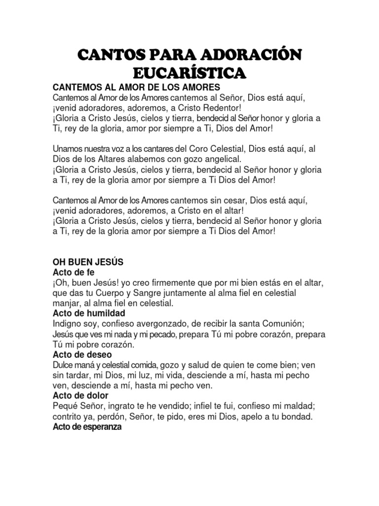Cantos Para Adoración Eucarística-2024 | PDF | Cristo (título) | eucaristía