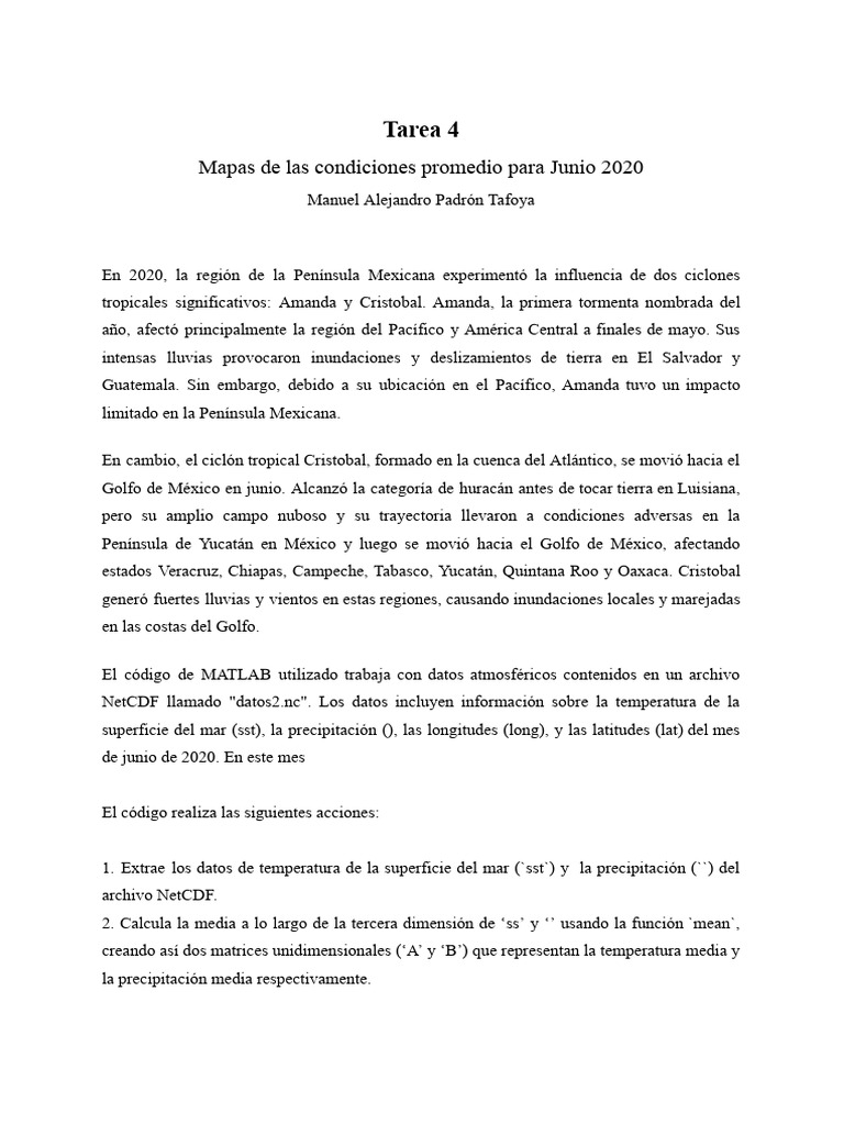 Tarea4 COC | PDF | Ciclones tropicales | México