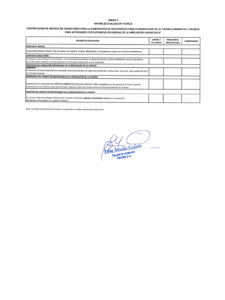 Matriz de Evaluacion Tecnica, Np-22090-Ofi | PDF Matriz de Evaluacion Tecnica, Np-22090-Ofi | PDF