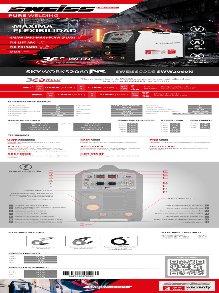 Ficha Técnica Comercial - SWW2060N - Sweiss | PDF | Soldadura ...