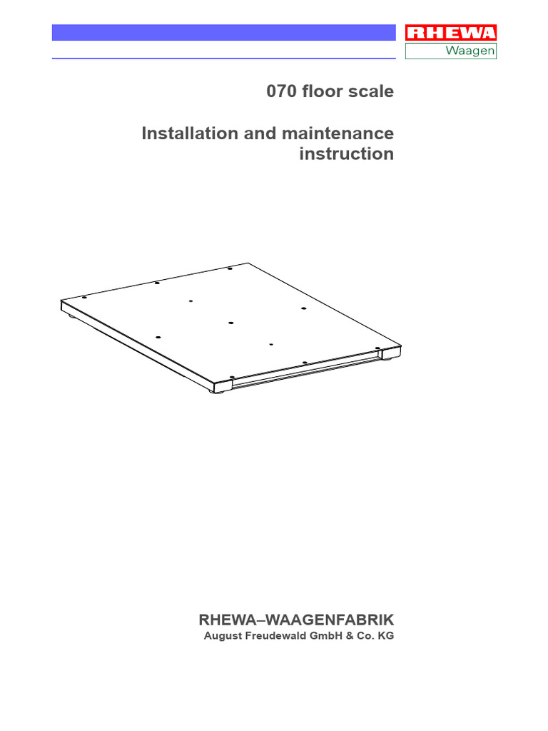 070 Floor Scale Installation Guide | PDF | Screw | Waste
