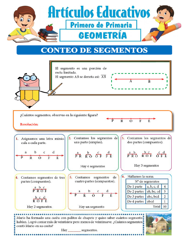 Conteo de Segmentos para Primero de Primaria | PDF
