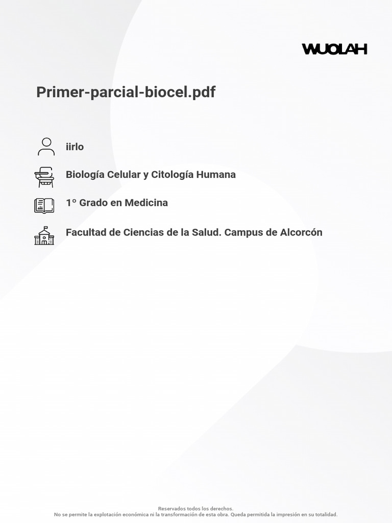 Primer Parcial Biocel | PDF | Microscopio | Resolución angular