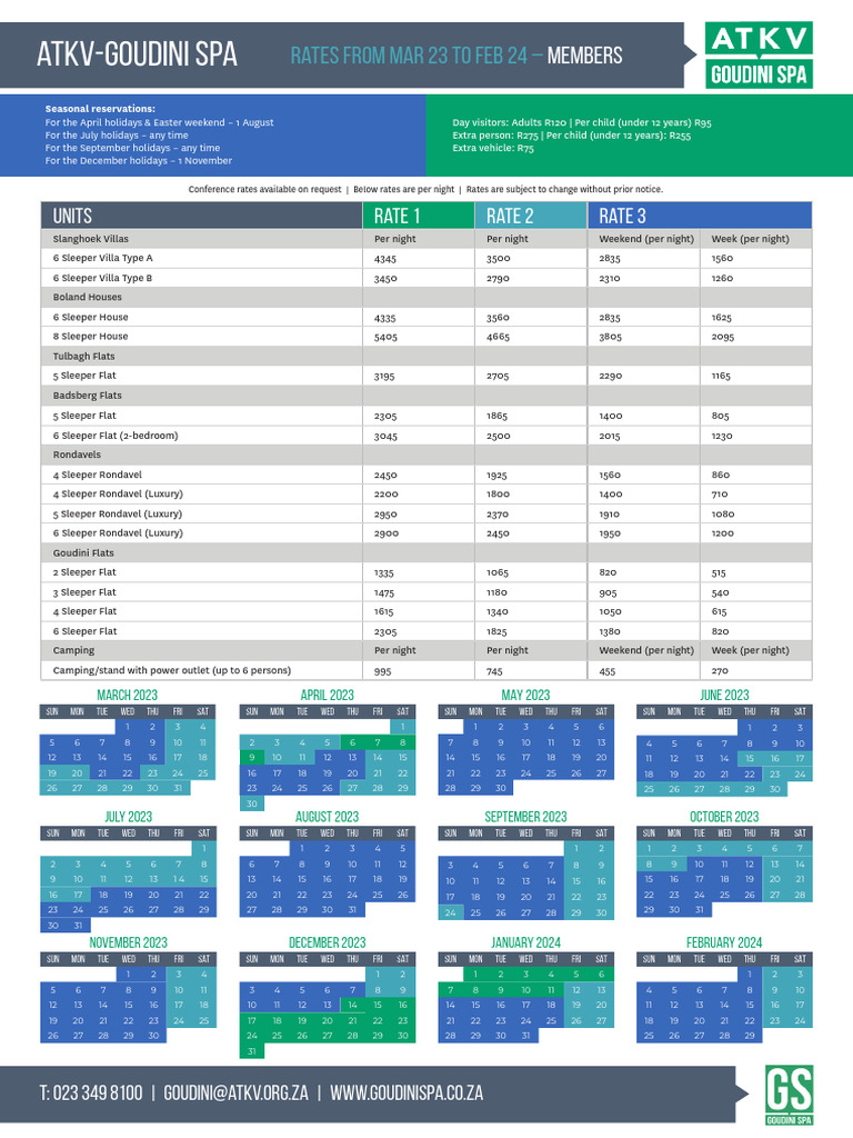 Goudini Spa Price List 2025 | PDF