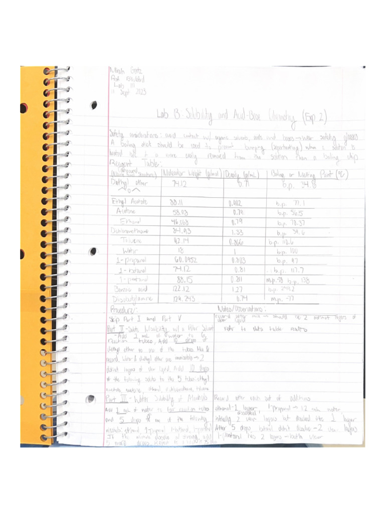 Lab B Notebook Pages | PDF