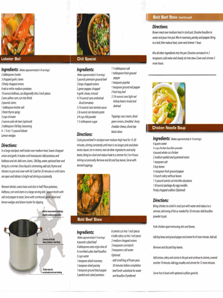 12 Quart crock Pot Recipes | PDF | Teaspoon | Scallion