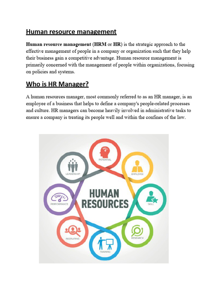 Human Resource Management: Human Resource Management (HRM or HR) Is The Strategic Approach To ...