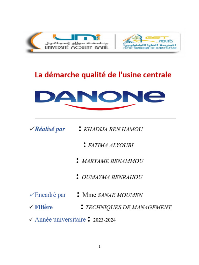 Démarche qualité à Centrale Danone | PDF | Six Sigma | Économie