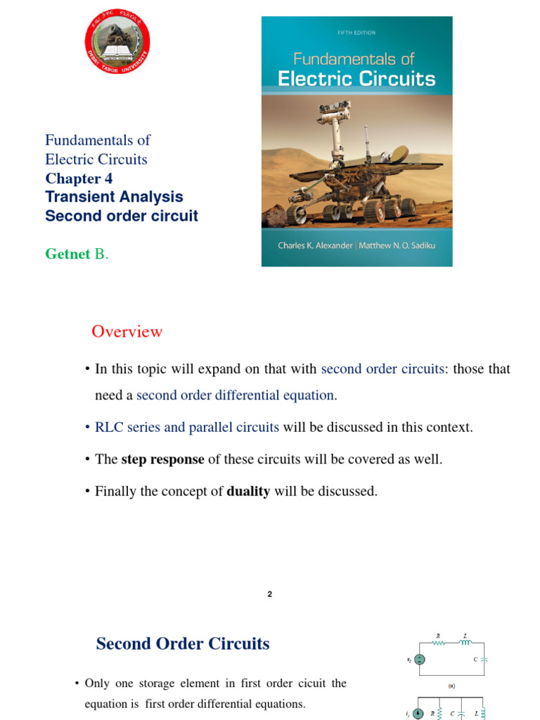 Ch4 2ODC Transient | PDF | Electrical Network | Damping