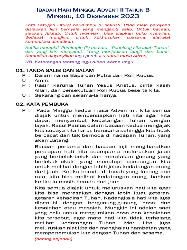 Adven II Tahun B 2023 | PDF | Agama & Spiritualitas