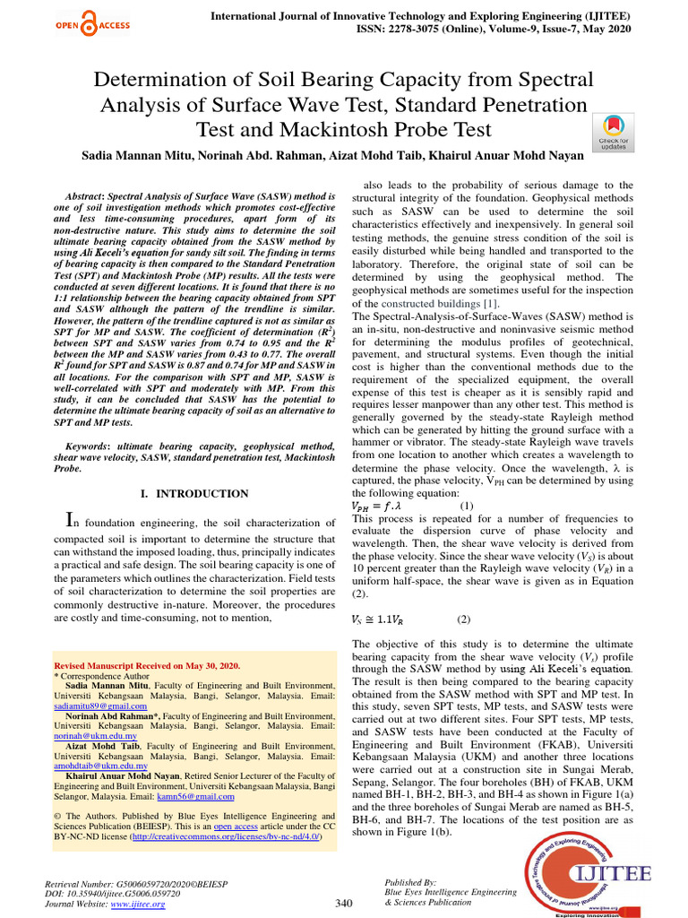 Determination of Soil Bearing Capacity From Spectr | PDF | Waves | Wavelength