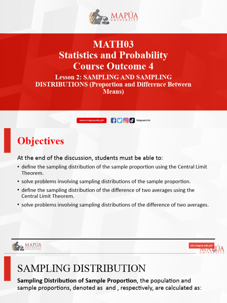 CO4-L2-SAMPLING AND SAMPLING DISTRIBUTIONS (Proportion and Difference ... CO4-L2-SAMPLING AND SAMPLING DISTRIBUTIONS (Proportion and Difference ...