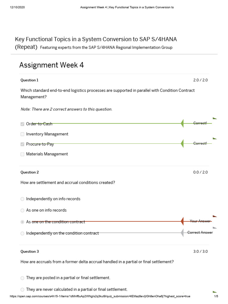 Assignment Week 4 - Key Functional Topics in A System Conversion To | PDF